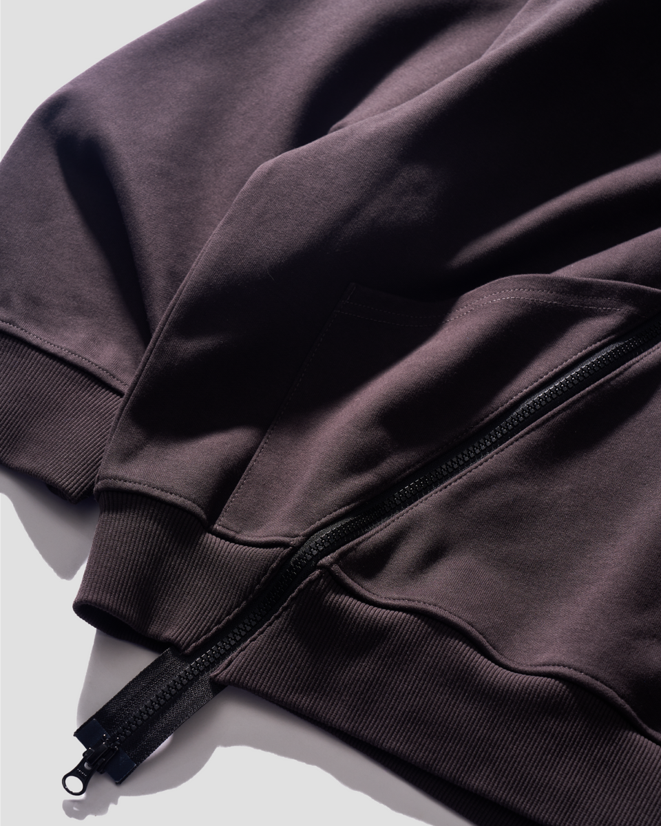 YOTS Slanted Zip-Up Hoodie - Grey – LAKH